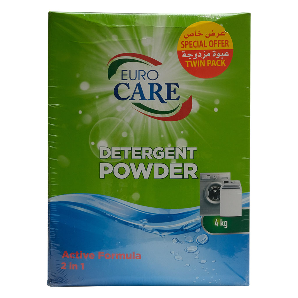Active Formula 2-in-1 Detergent Powder, 4kg, 2 Box Pack - 2 Pack Carton