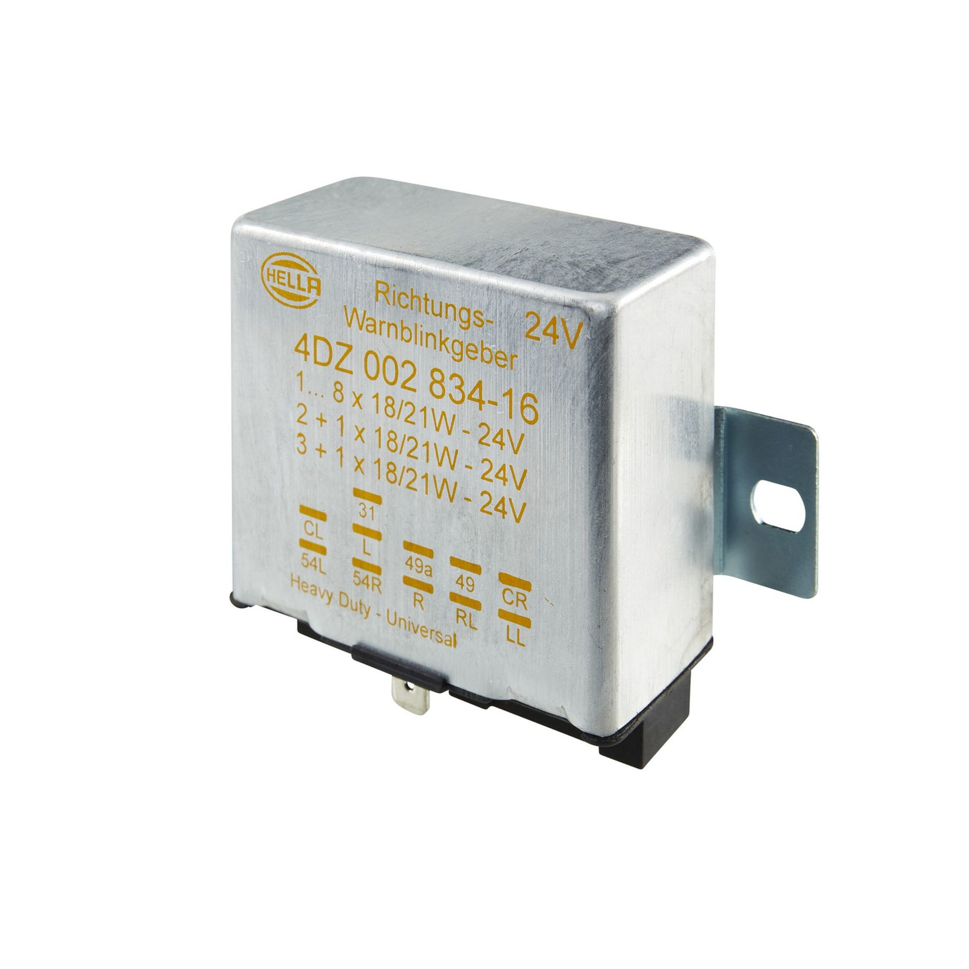 24V with holder HELLA 4DZ 002 834-162 Flasher Unit Electronic 11-pin ...