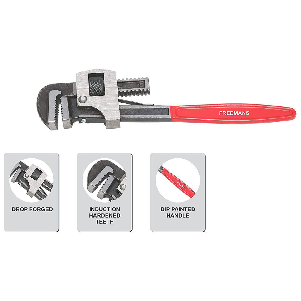 Buy Online Freemans Steel Stillson Type Pipe Wrench, SPW12, Red, 12 ...