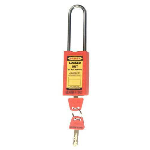 Buy Online KRM Double Body Osha Safety Lock Tag Padlock with Long Metal ...