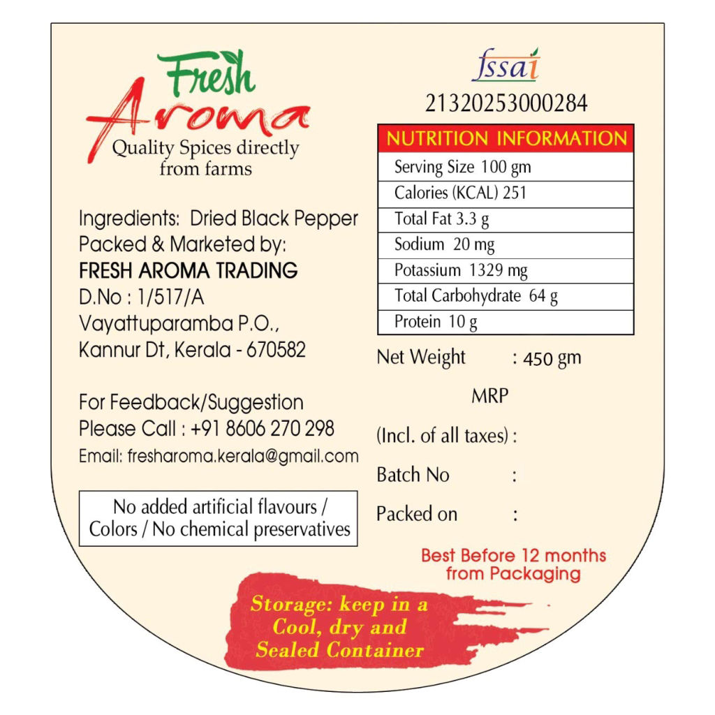 Buy Online Fresh Aroma Whole Black Pepper, Pack of 1 in UAE | Dubuy.com