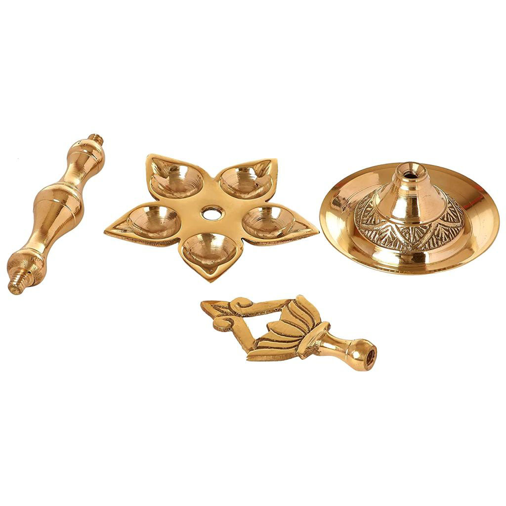Buy Online BulkySanta Pure Brass Kerala Diya Stand, 7inch in UAE ...